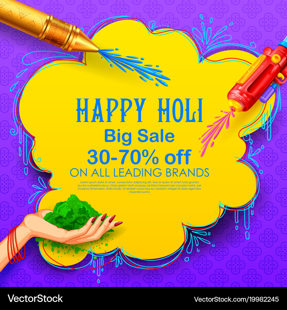 Holi advertisement promotional background Vector Image