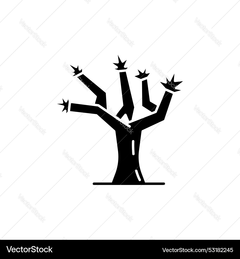 Joshua tree icon set beach plant symbol Royalty Free Vector