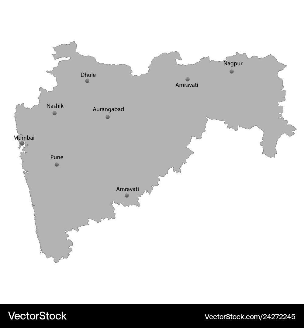 Maharashtra State Map Royalty Free Vector Image