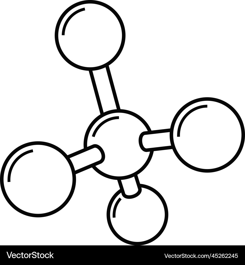 Molecule outline icon medical formula structure Vector Image