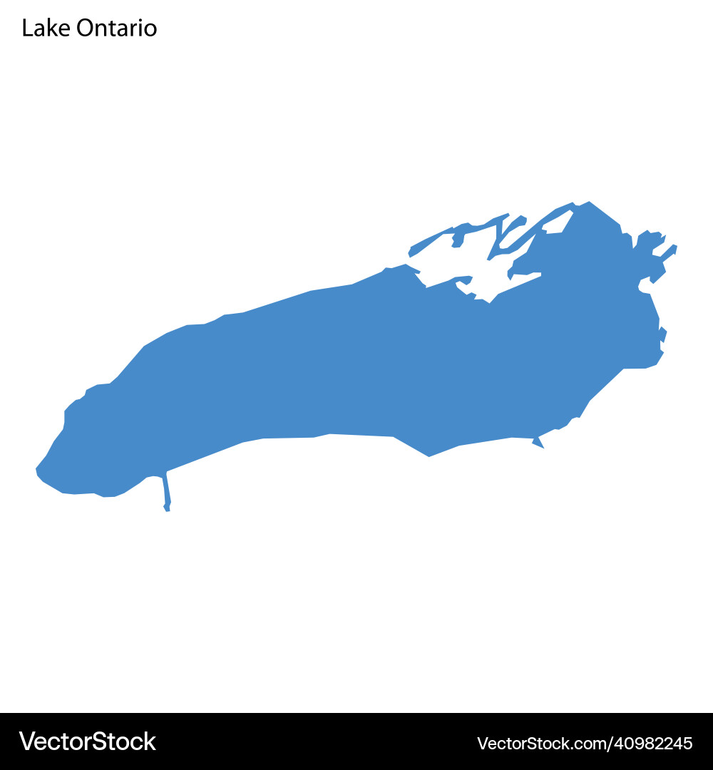 Ontario Lake Outline Map Royalty Free Vector Image