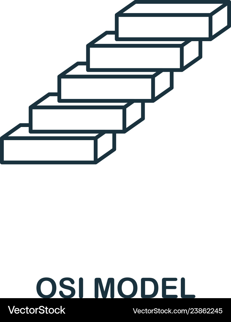 Osi model icon thin line style industry 40 icons Vector Image