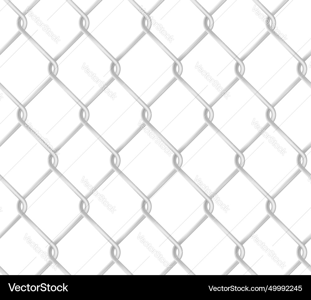 Seamless chain link fence pattern realistic metal Vector Image