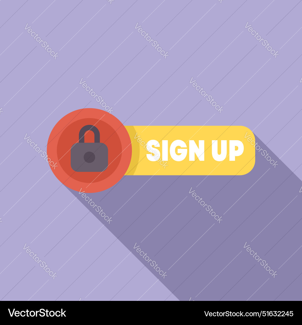 Secure sign up button with lock icon for online Vector Image