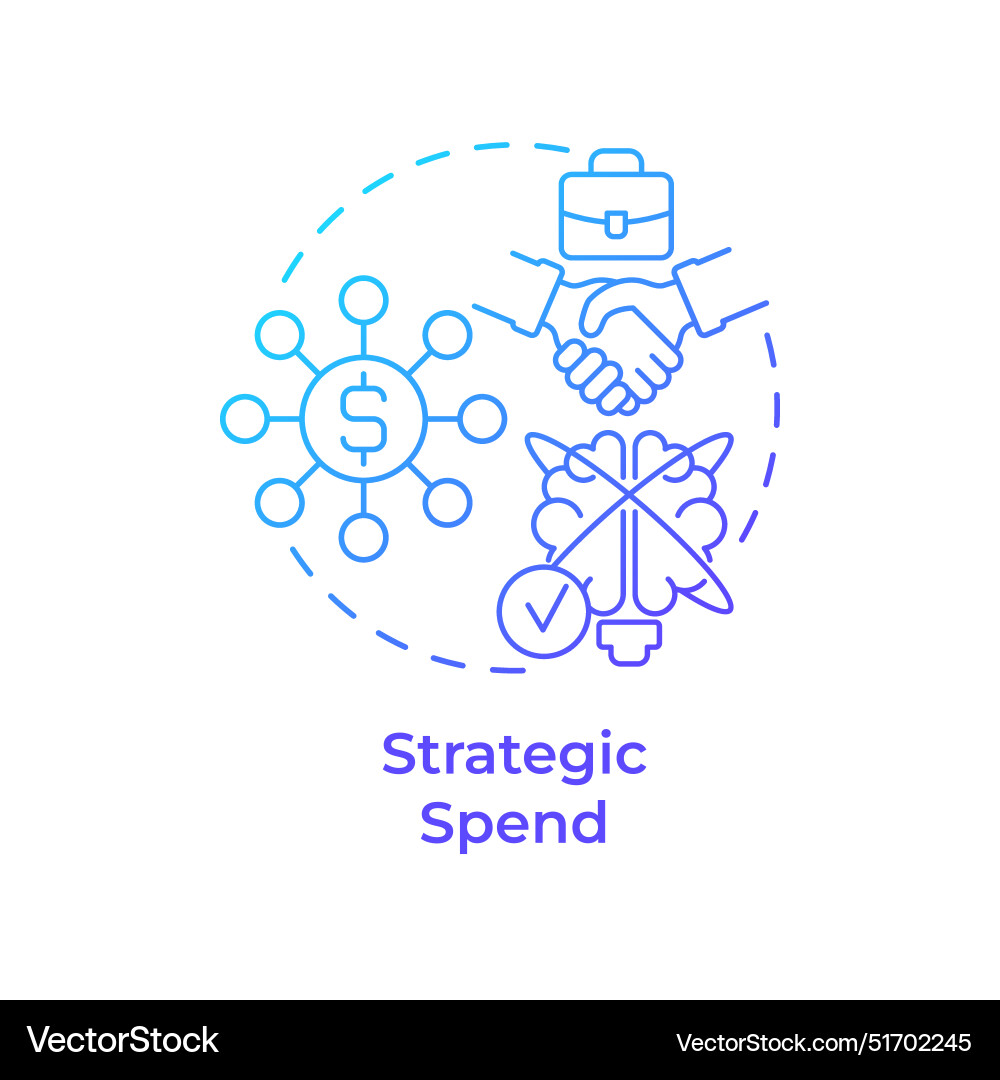 Strategic spend blue gradient concept icon Vector Image