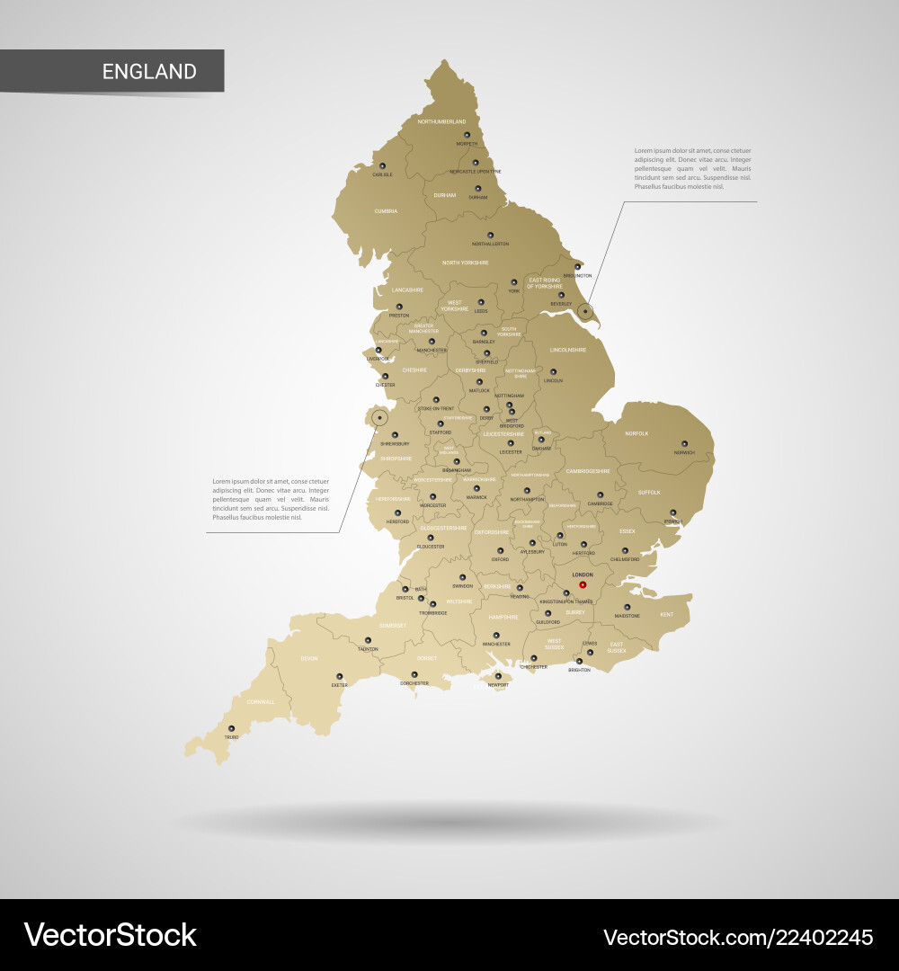 Stylized england map Royalty Free Vector Image