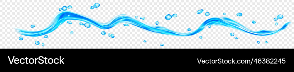 Translucent water wave with drops Royalty Free Vector Image