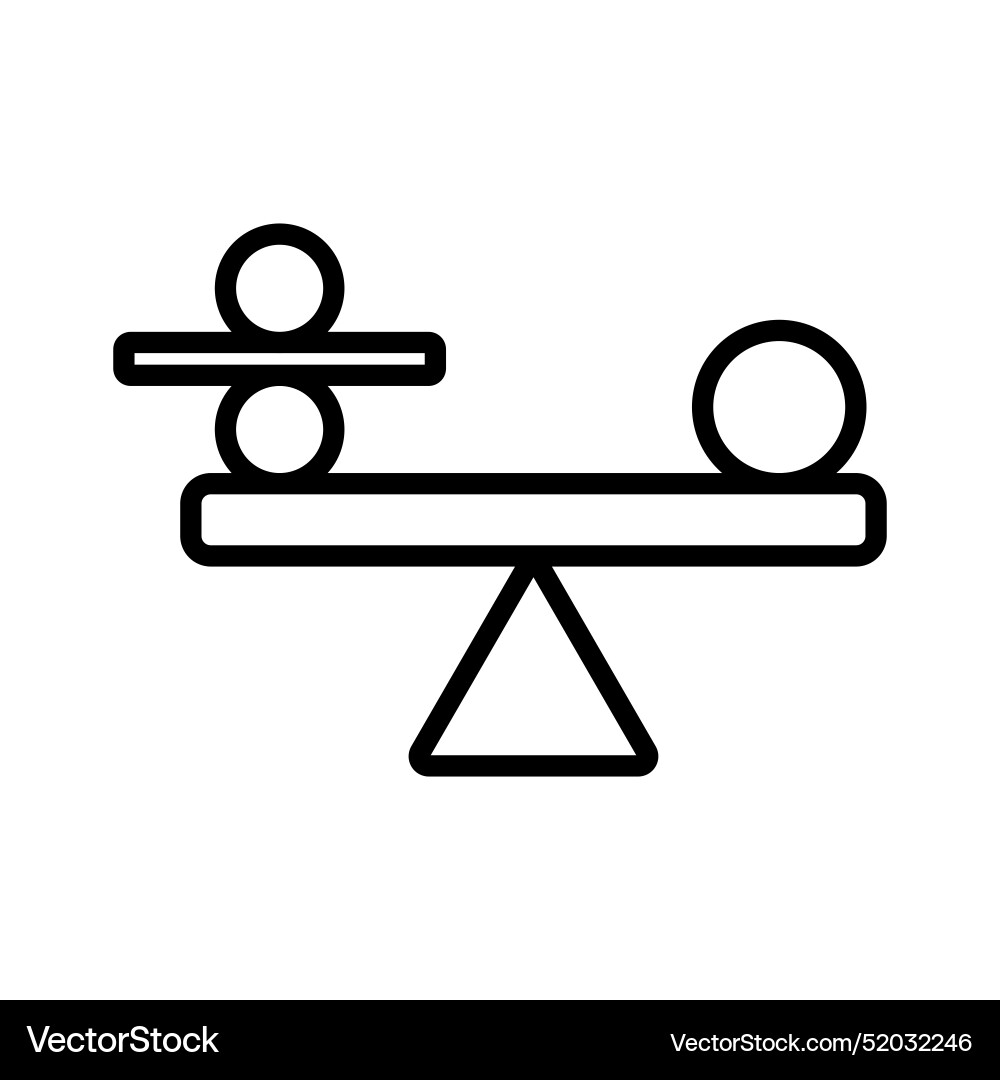 Balancing linear logo mark in black and white Vector Image