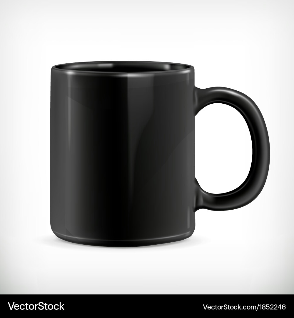 Black Ceramic Mug Royalty Free Vector Image - VectorStock