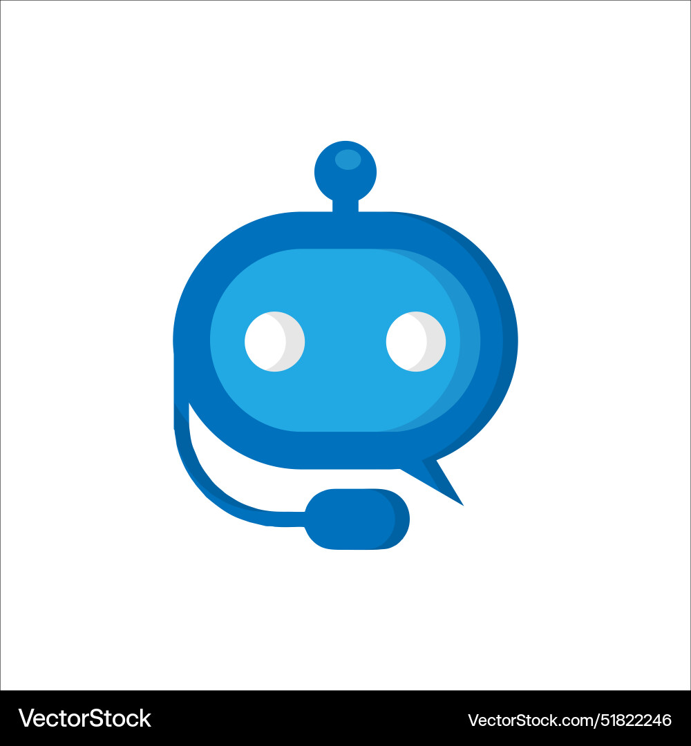 Chat bot logo design concept virtual smart Vector Image