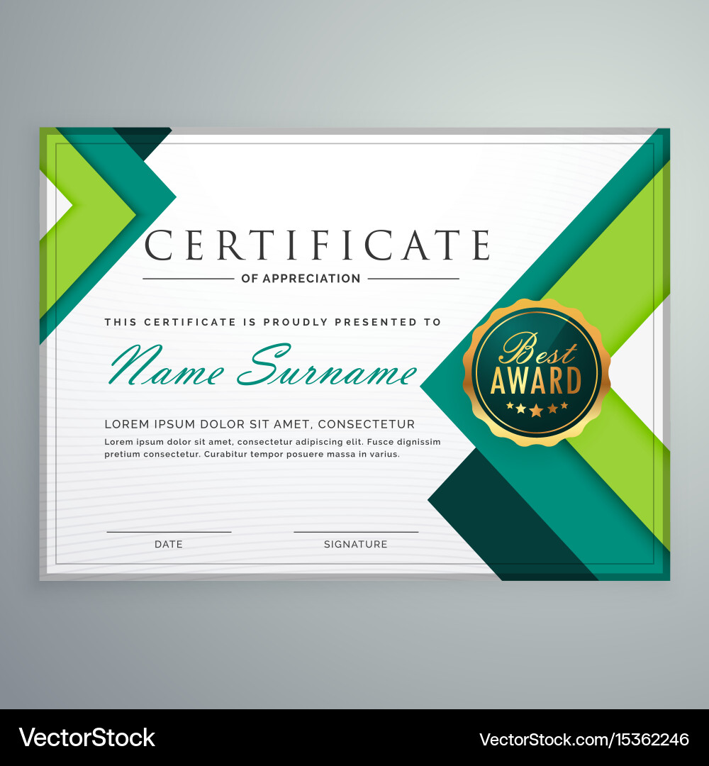 Modern geometric shape certificate design template