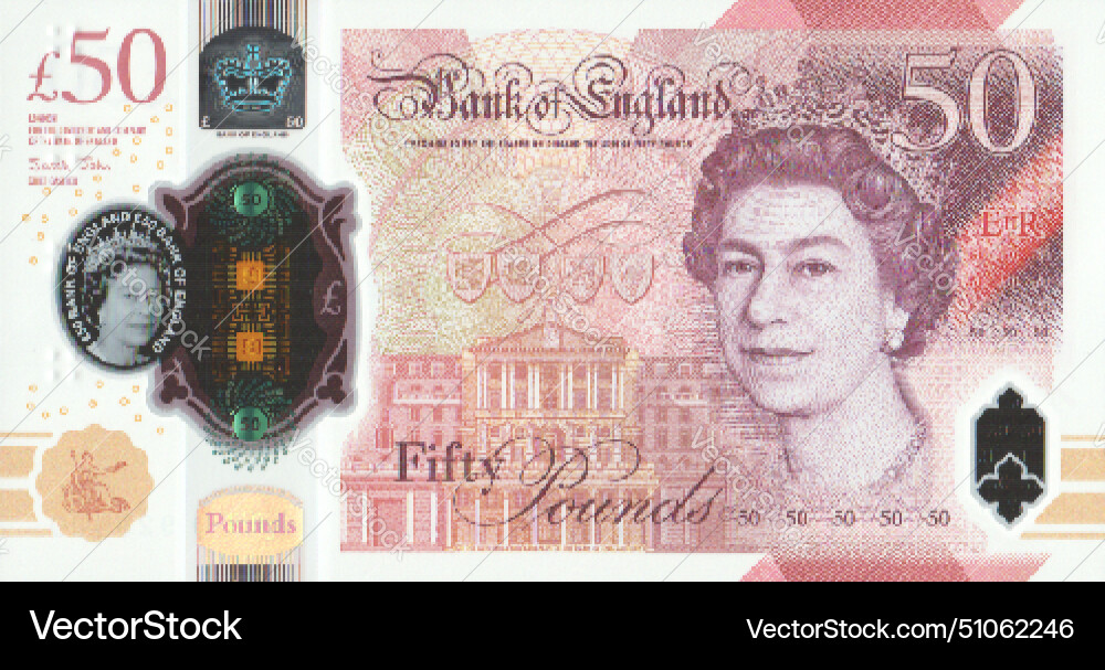 Obverse high poly pixel mosaic polymer banknote Vector Image