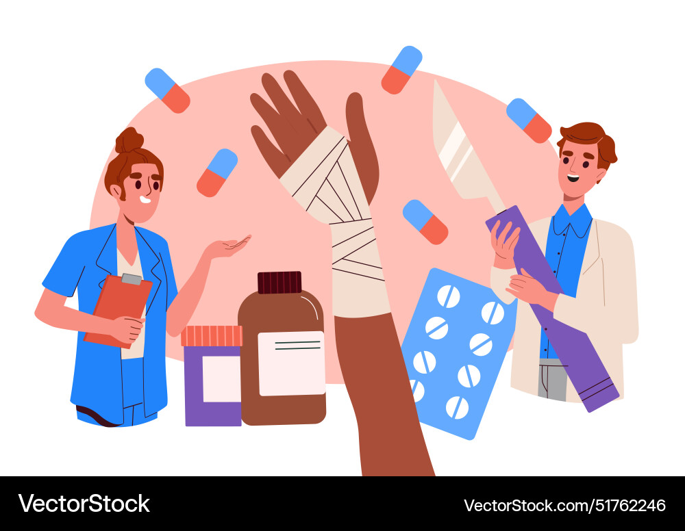 Operation at hand concept Royalty Free Vector Image