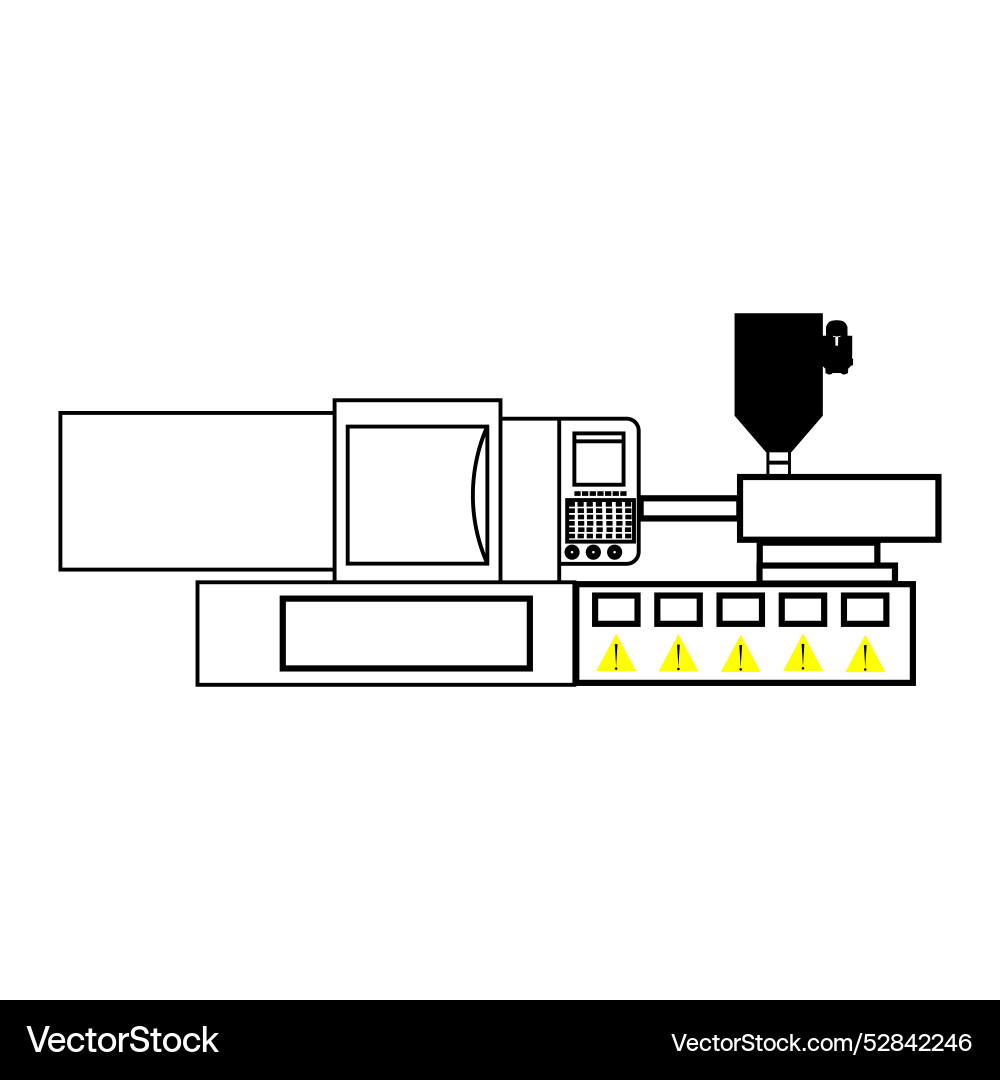 Plastic injection molding machine icon symbol Vector Image