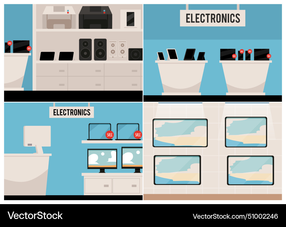 Set of backgrounds for electronics store banners Vector Image