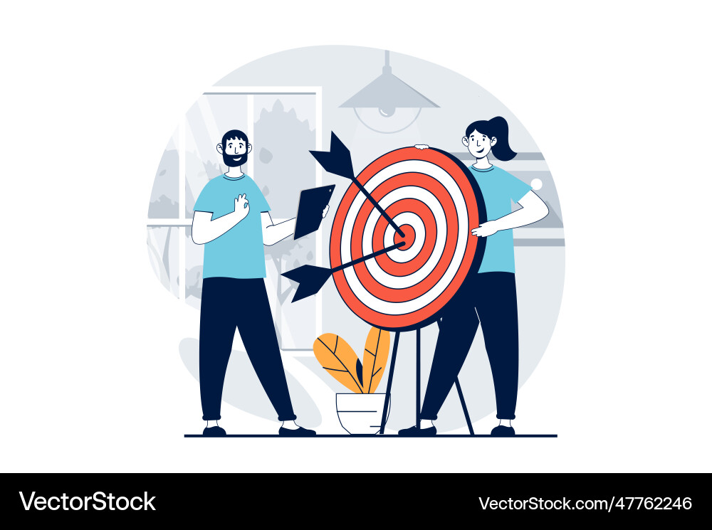 Strategic planning concept with people scene Vector Image