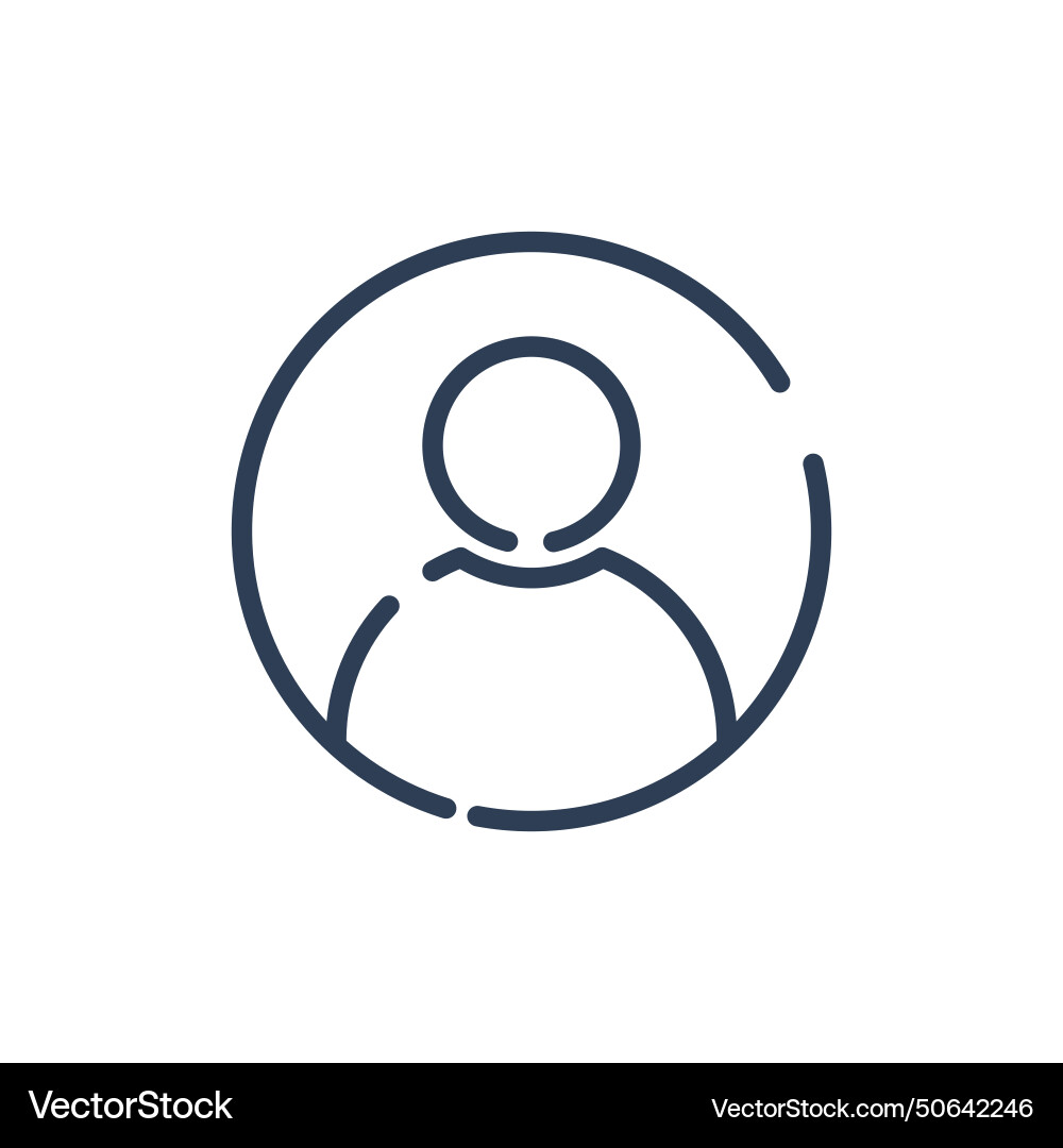 User icon profile line isolated on white Vector Image