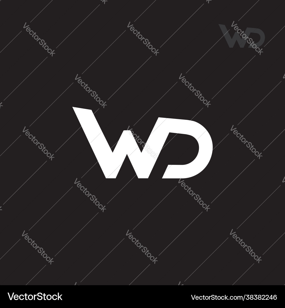 Wd letter logo symbol Royalty Free Vector Image