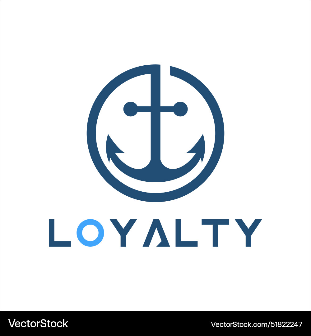 Anchor logo icon design template line Royalty Free Vector Anchor logo icon design template line Royalty Free Vector