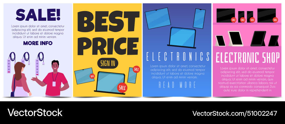 Electronic store banners Royalty Free Vector Image