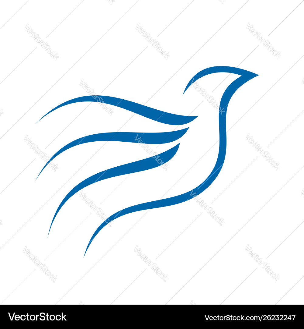 Flying line art abstract bird symbol design Vector Image