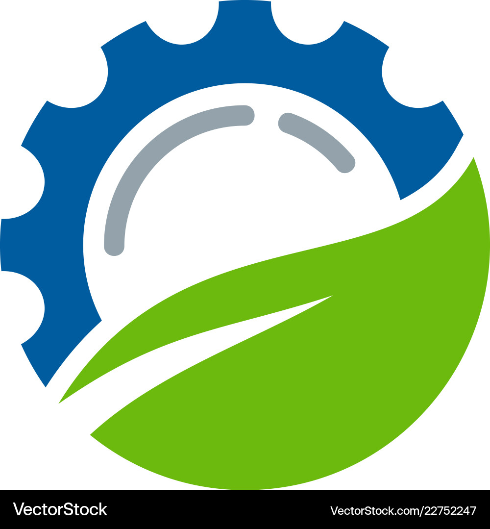 Leaf gear logo icon design Royalty Free Vector Image