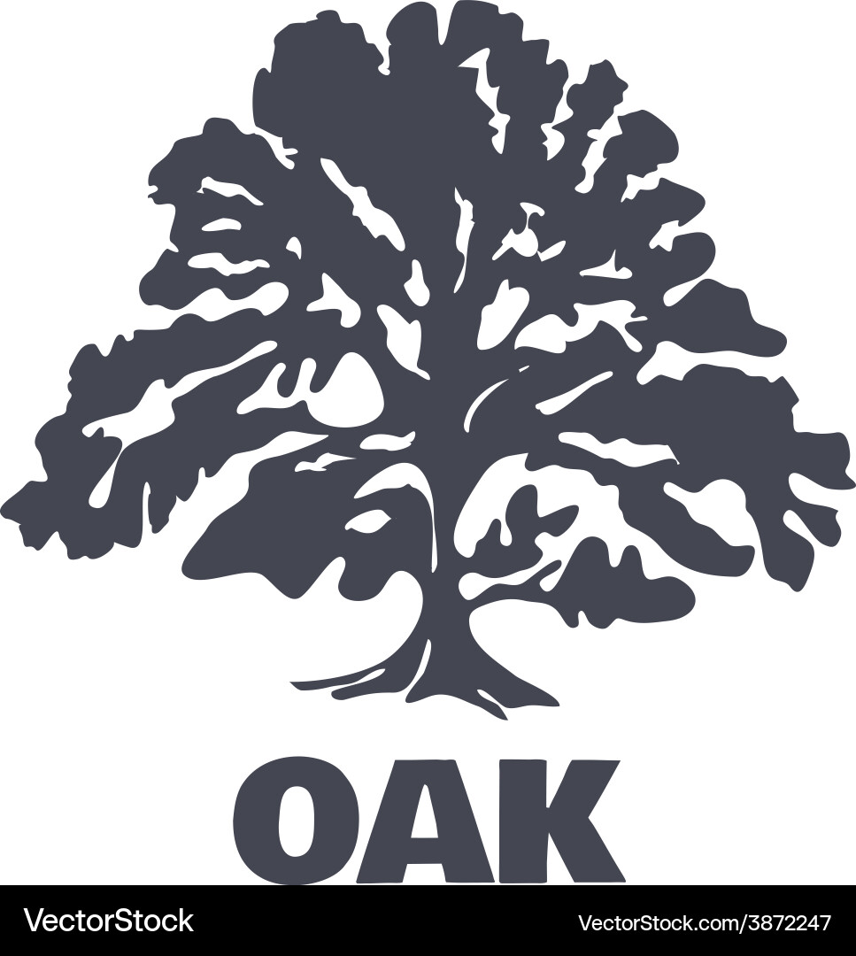 Oak tree logo silhouette Royalty Free Vector Image