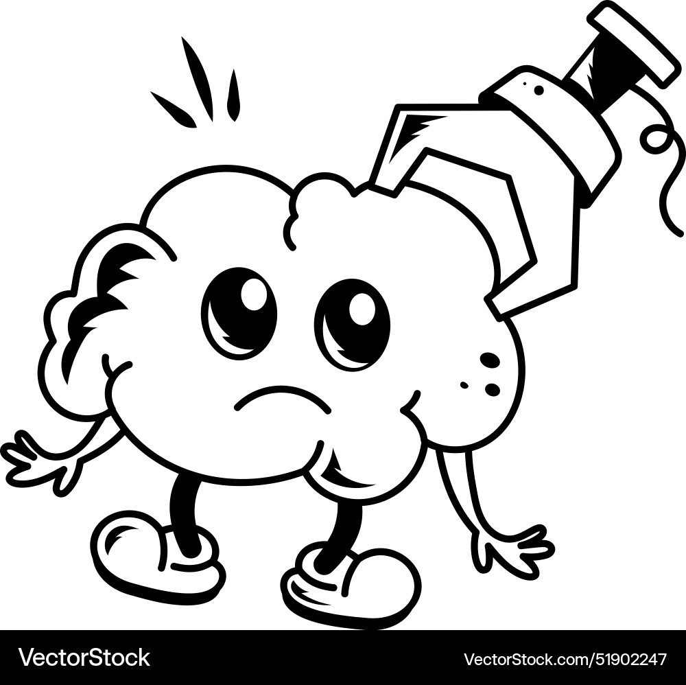 Picking brain Royalty Free Vector Image - VectorStock