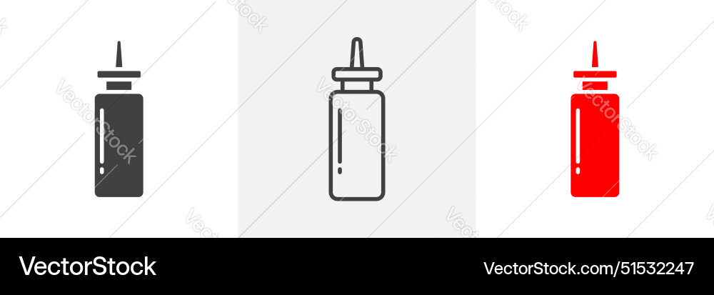 Sauce icon set tomato ketchup bottle symbol Vector Image