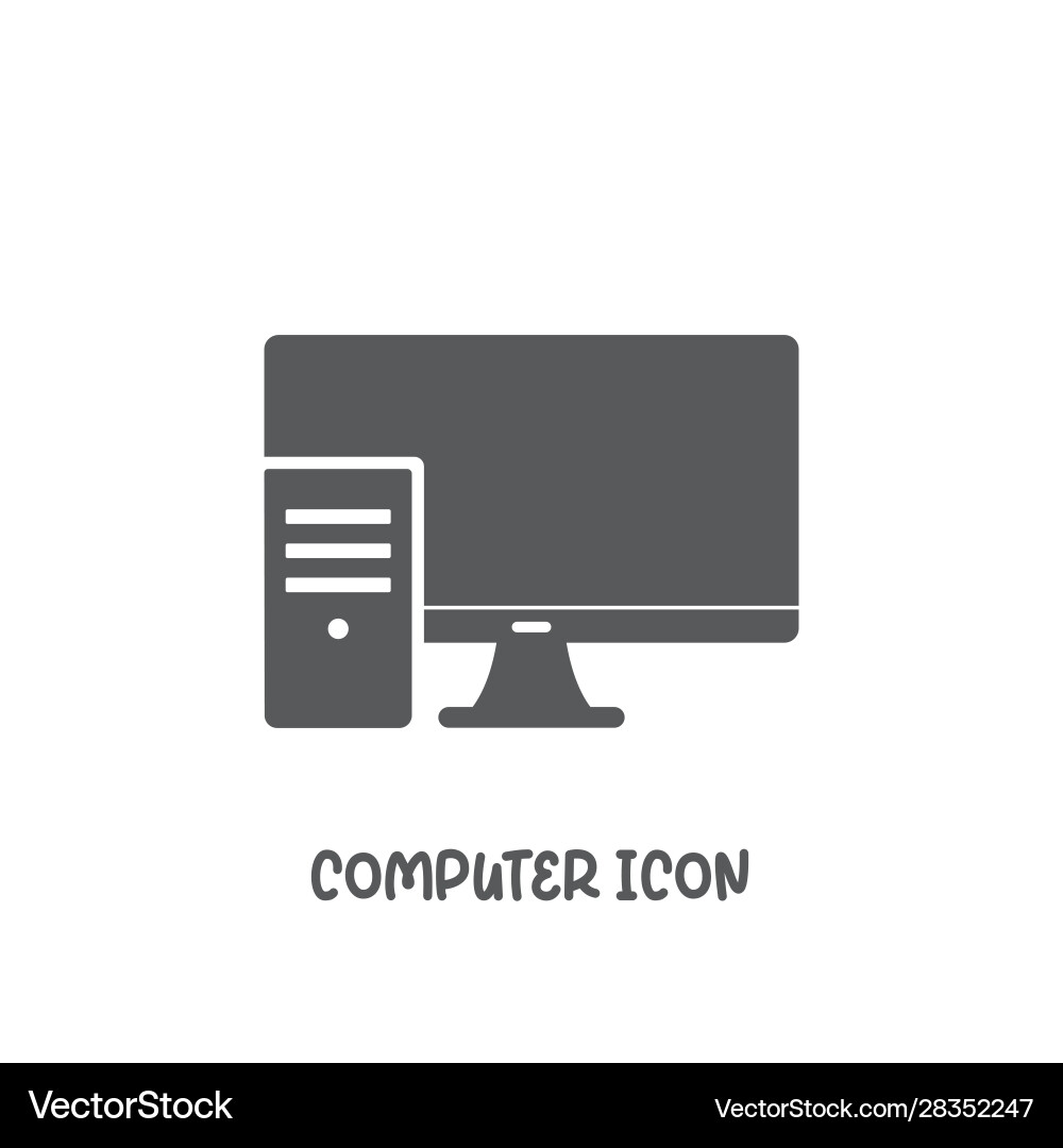 Simple Computer Icon Royalty Free Vector Image