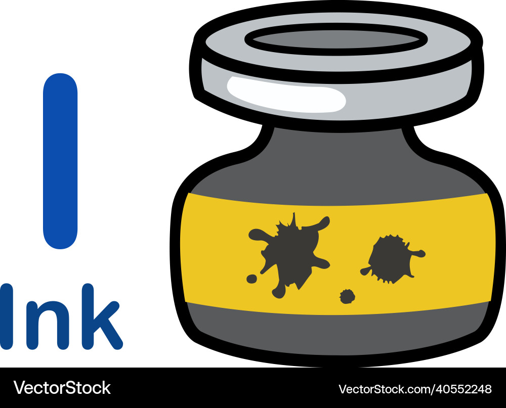 Alphabet letter i-ink Royalty Free Vector Image