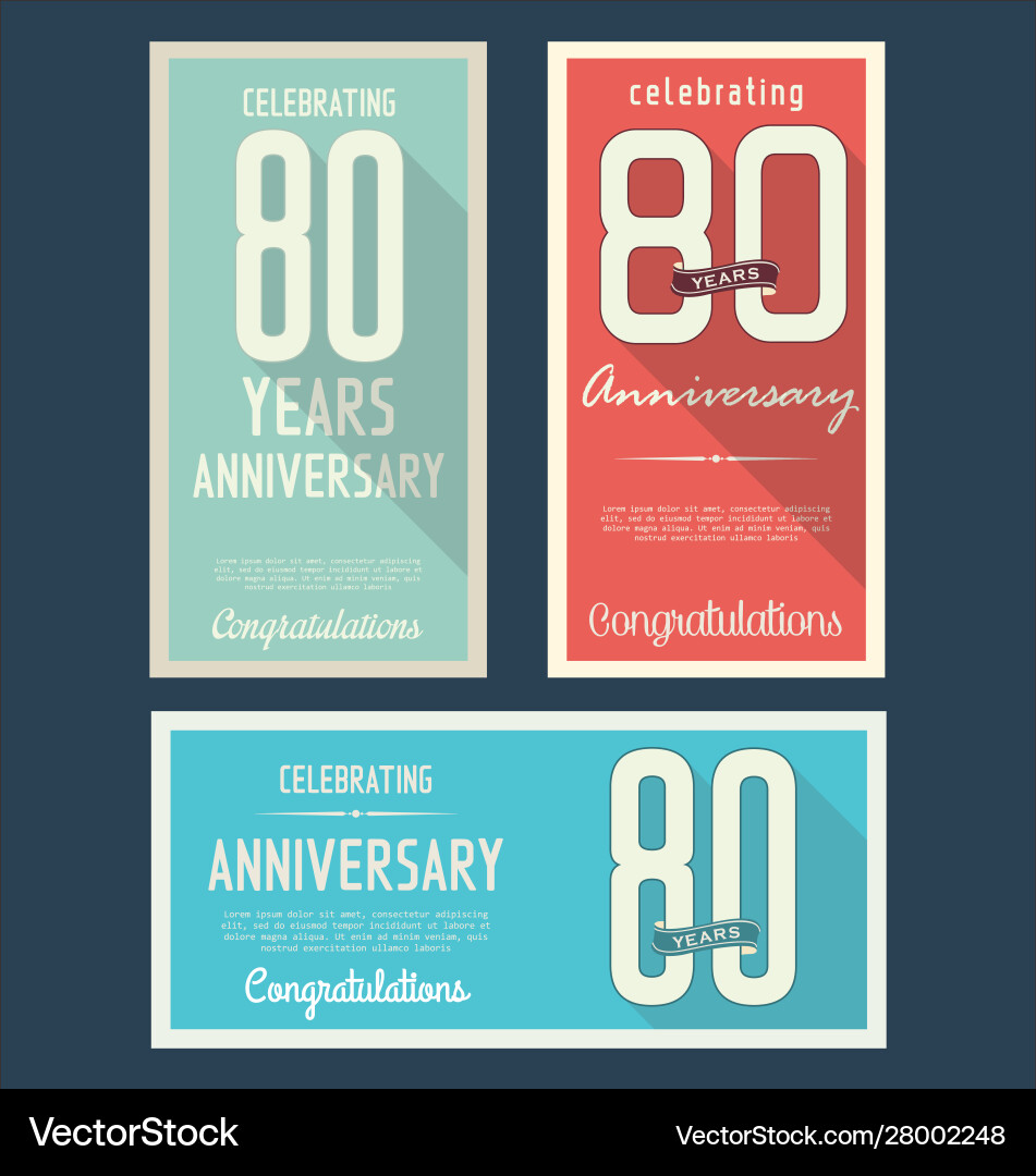 Anniversasry background 80 years Royalty Free Vector Image