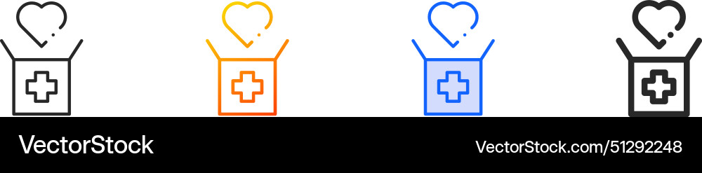 Charity iconthin linear gradient blue stroke Vector Image