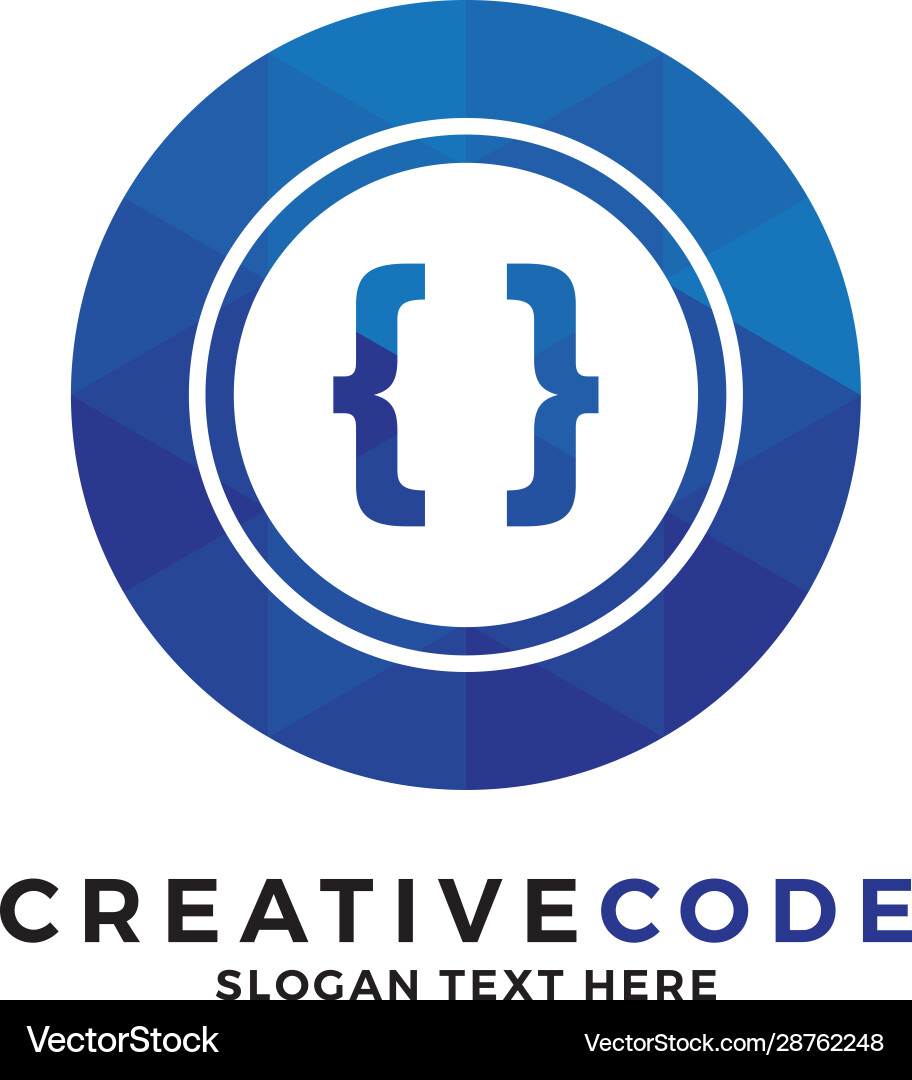 Code developer logo icon template Royalty Free Vector Image