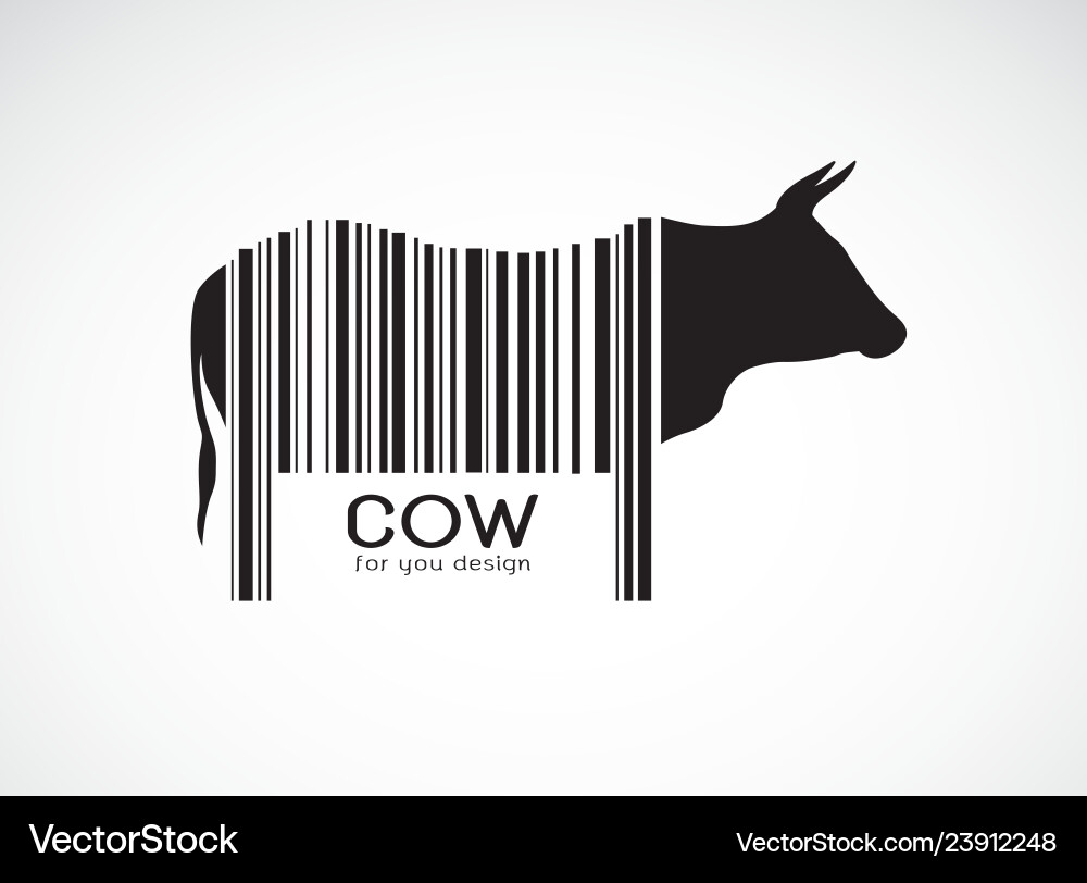 Cow on the body is a barcode farm animals Vector Image