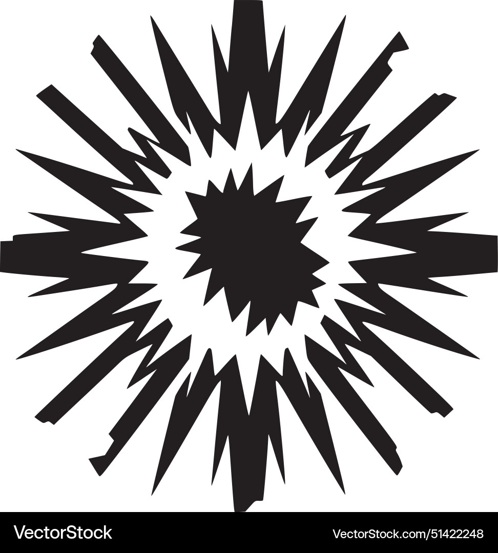 Explosion - black and white Royalty Free Vector Image