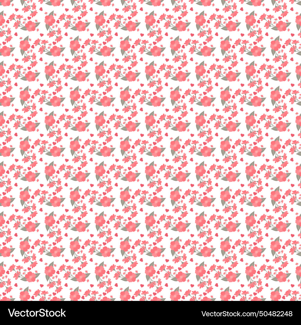 Free valentine flowers pattern in february Vector Image