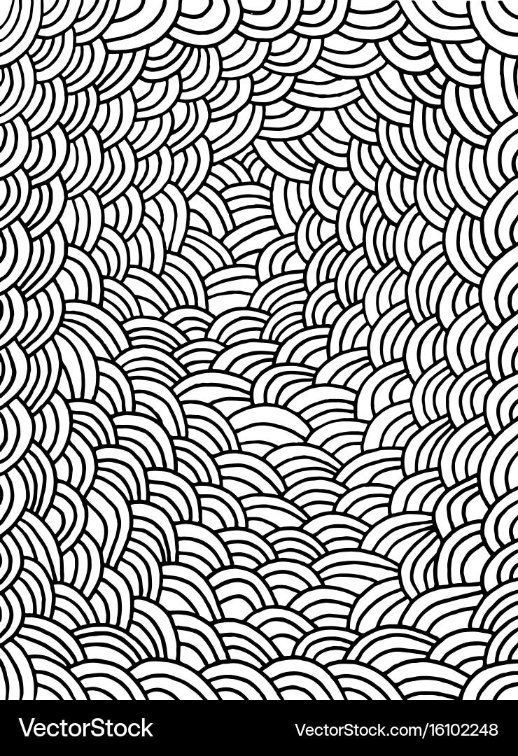 Ocean Wave Pattern Coloring Page Royalty Free Vector Image
