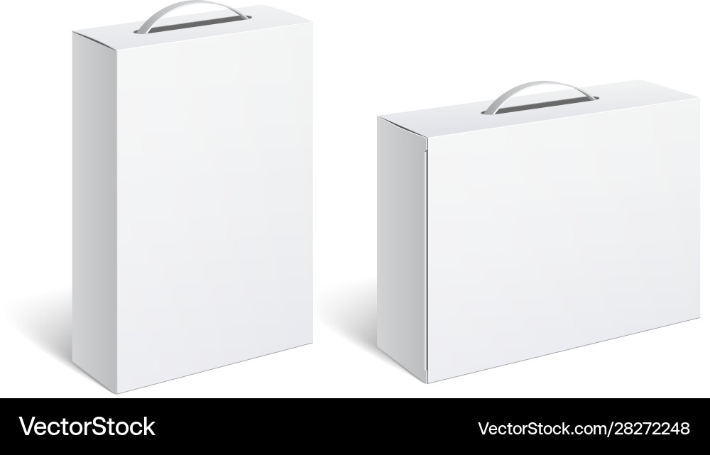 Realistic white package box Royalty Free Vector Image
