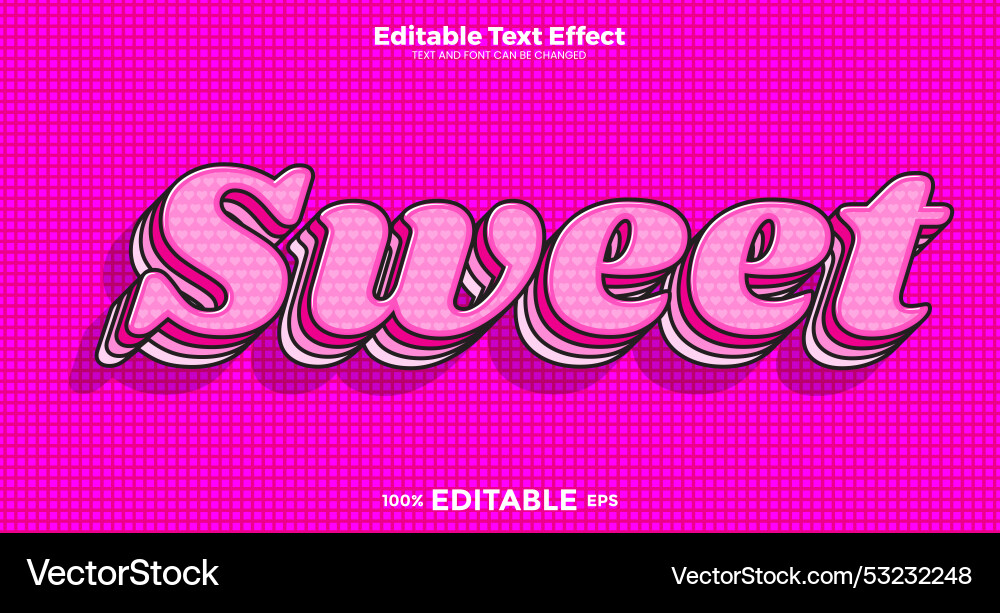 Sweet editable text effect in modern trend style Vector Image