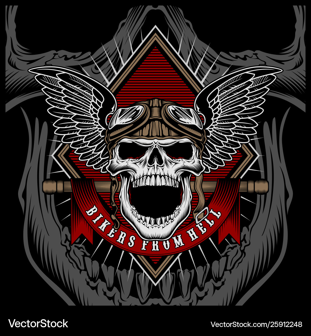 Vintage motorcycle skull engines Royalty Free Vector Image