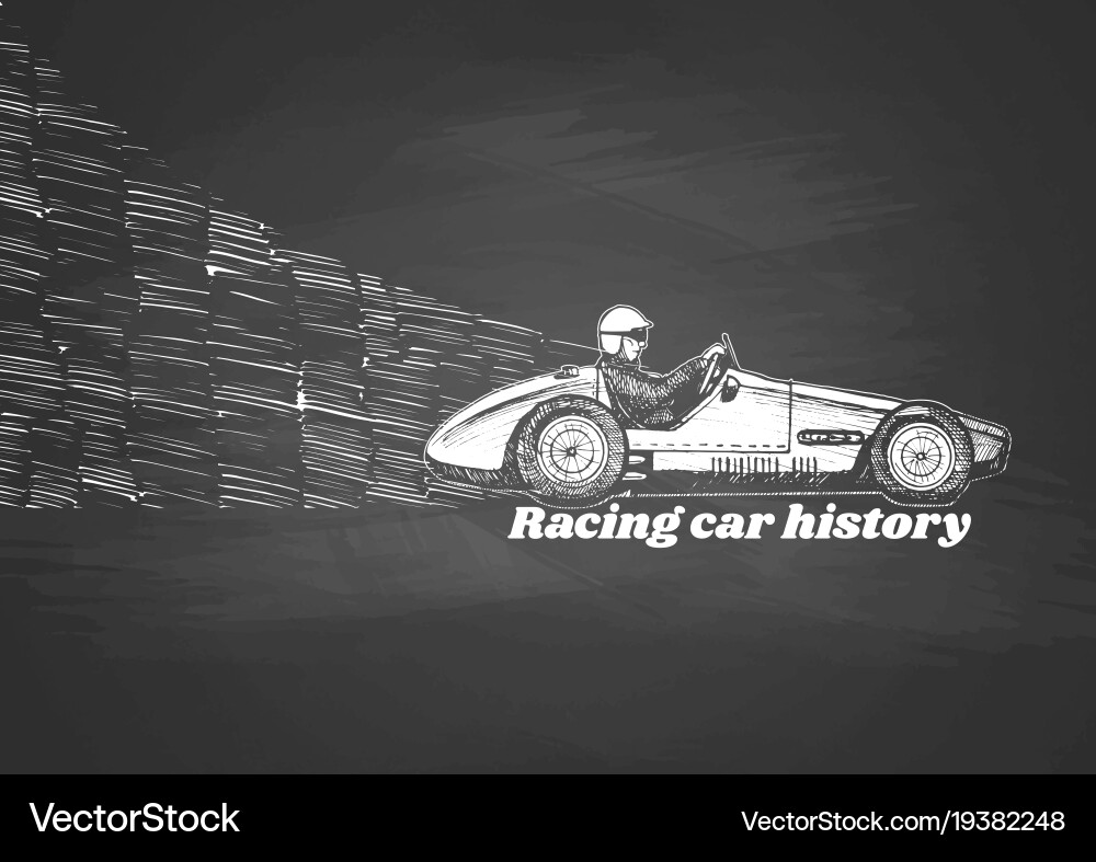 Vintage racing car Royalty Free Vector Image - VectorStock