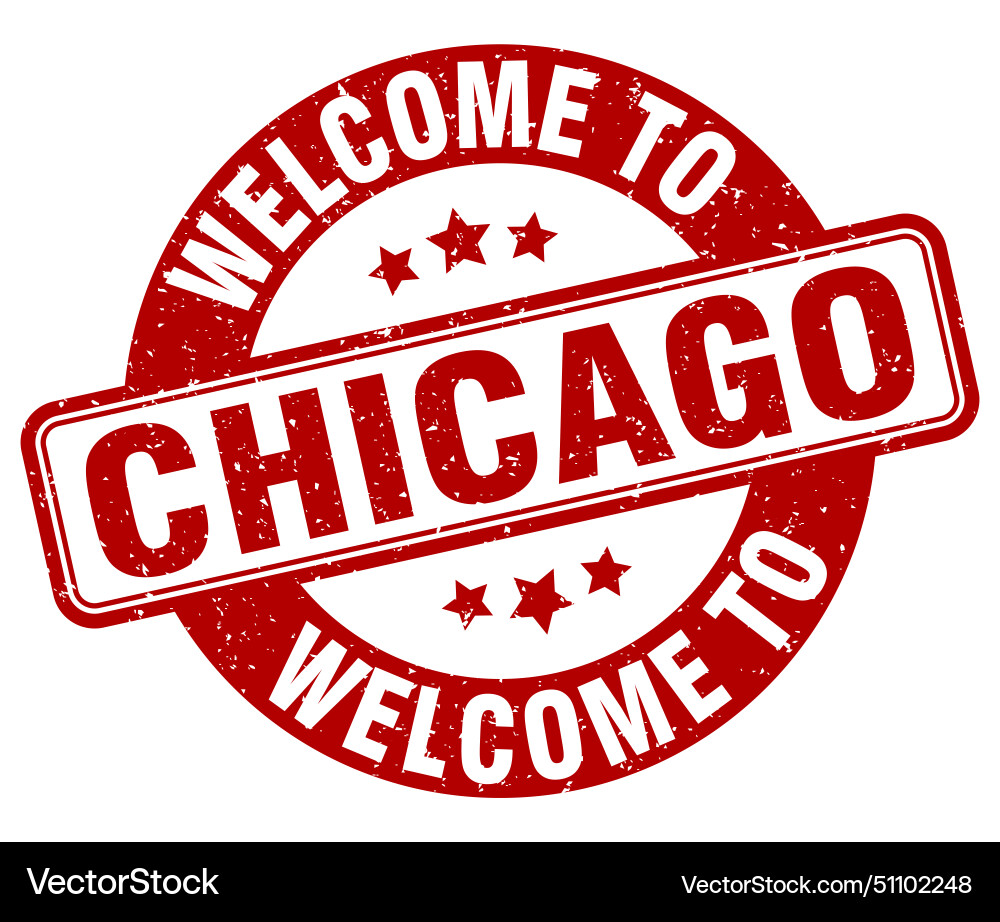 Welcome to chicago stamp round sign Royalty Free Vector