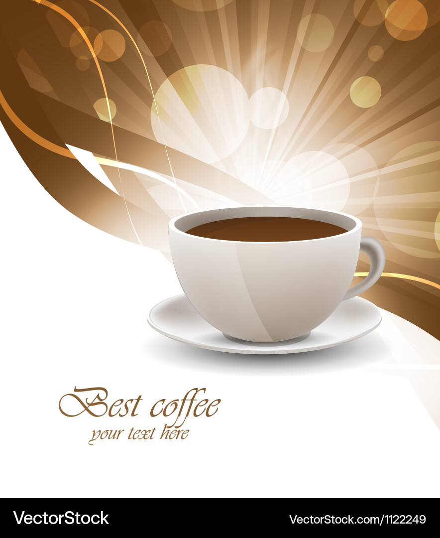 Coffee Cup on Vibrant Background Royalty Free Vector Image