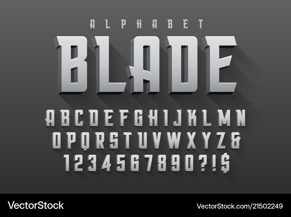 Condensed original display font design Royalty Free Vector