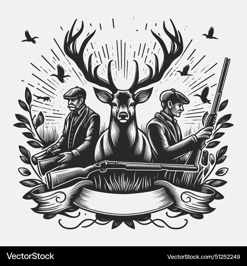 Hunting life svg silhouette file Royalty Free Vector Image