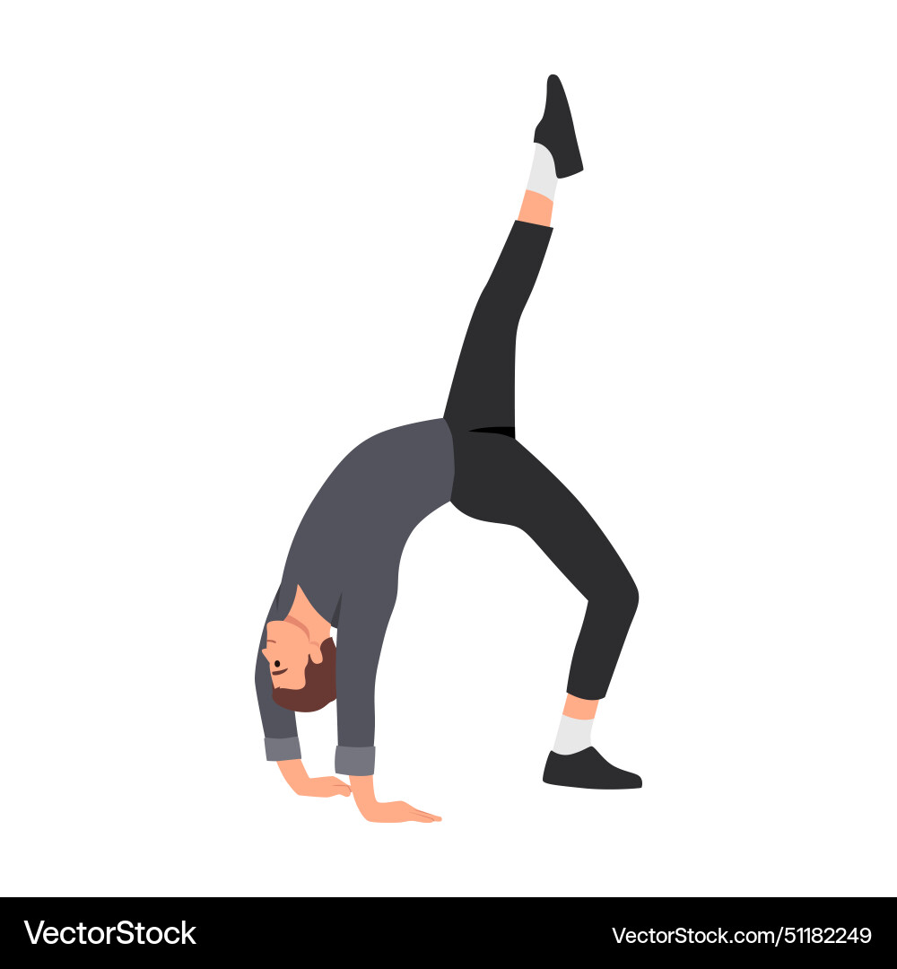 Man doing single leg bridge yoga exercise Vector Image Man doing single leg bridge yoga exercise Vector Image