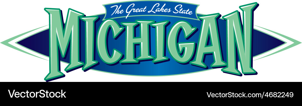 Michigan the great lakes state Royalty Free Vector Image