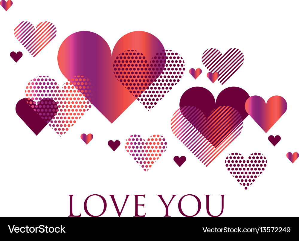 Pink and white geometry hearts valentines day Vector Image