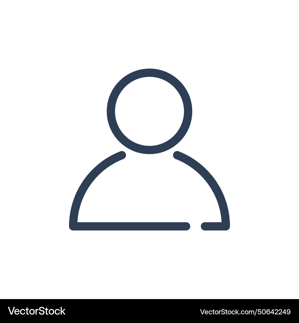 Profile icon user sign line flat style Royalty Free Vector
